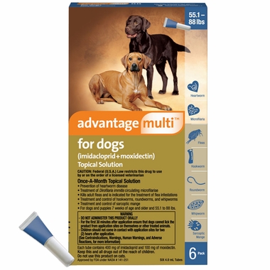Advantage Multi for Dogs 55.1-88 lbs.|6-in-1 Heartworm Prevention|Kills ...