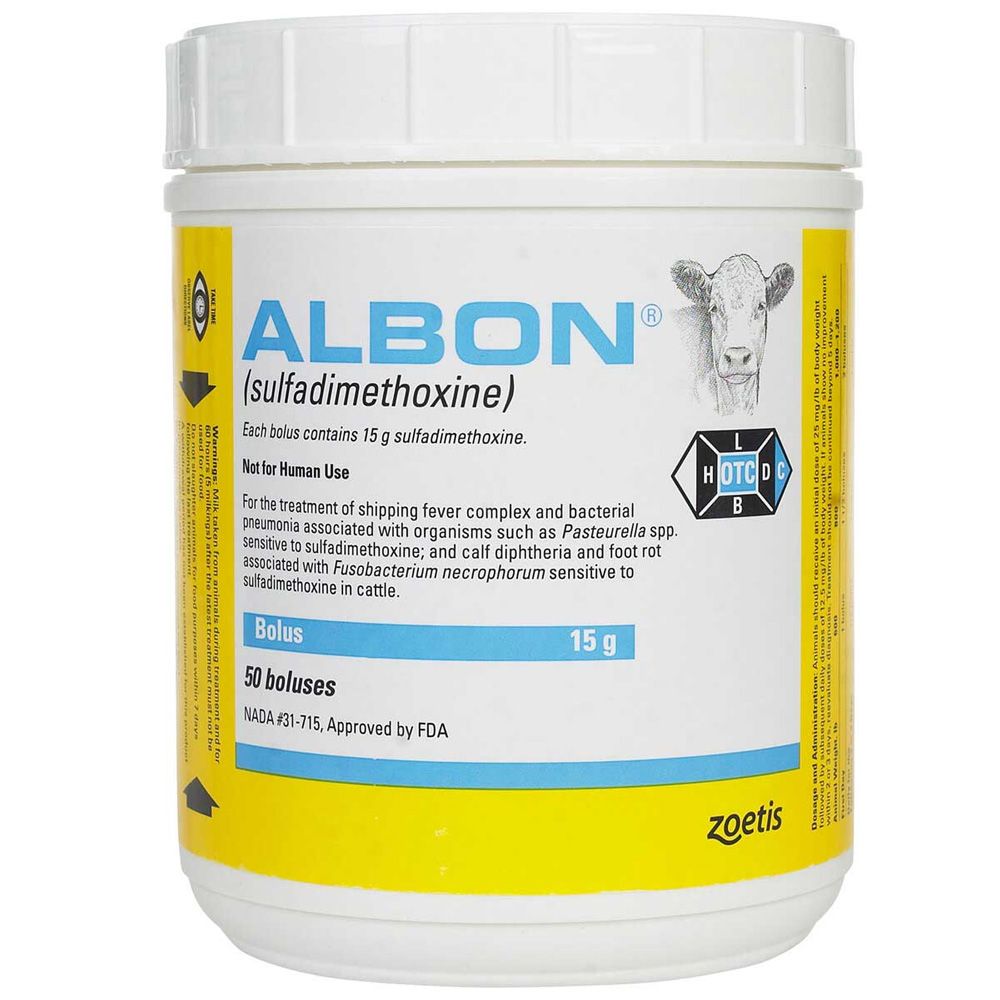 Albon (Sulfadimethoxine) 15gm, 50 Boluses | On Sale | EntirelyPets Rx