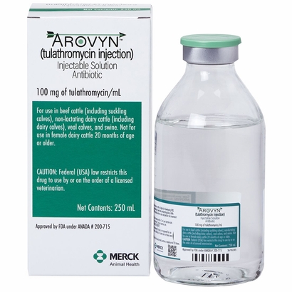 Arovyn (Tulathromycin) Injectable Solution Antibiotic 100mg/mL, 250mL ...