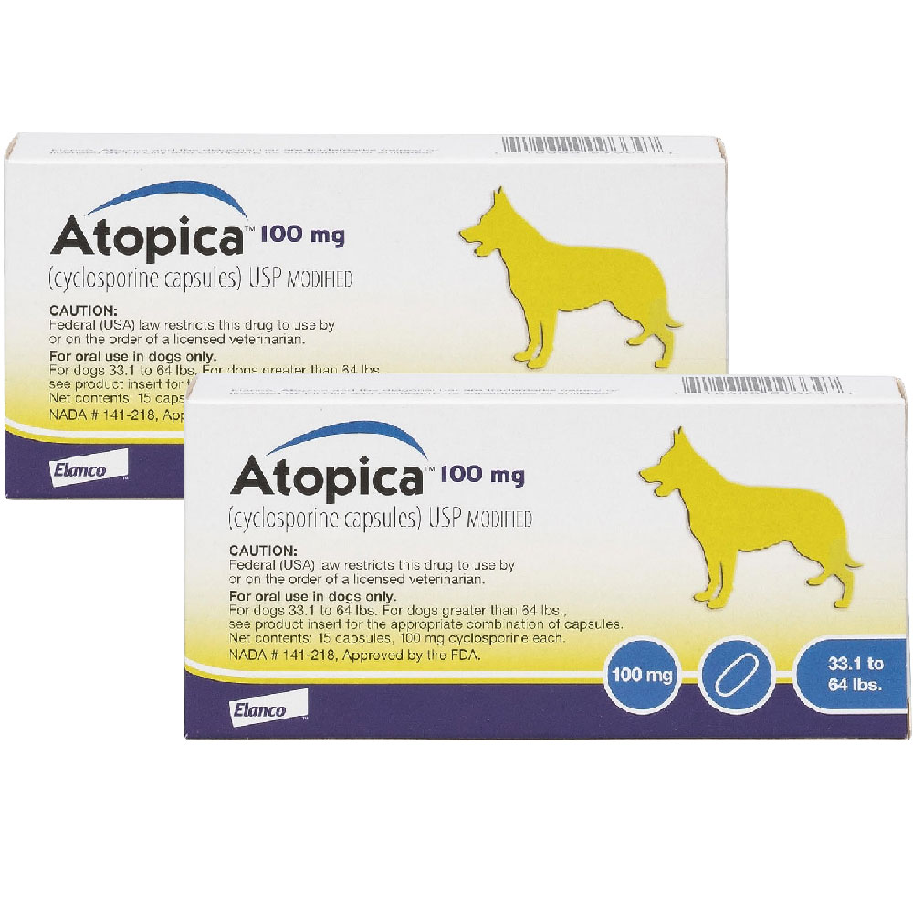 Atopica for Dogs, 100 mg (30 Ct.) | Free Shipping | EntirelyPets Rx