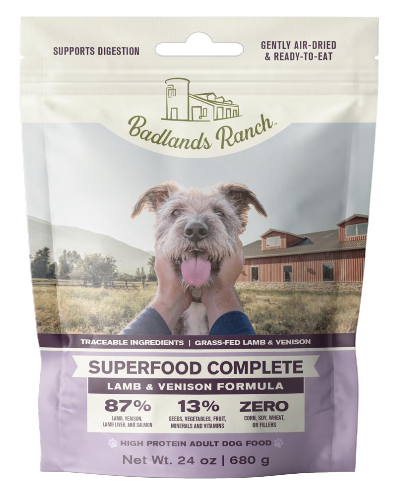 Badlands Ranch Superfood Complete Premium Air Dried Lamb & Venison Dog ...