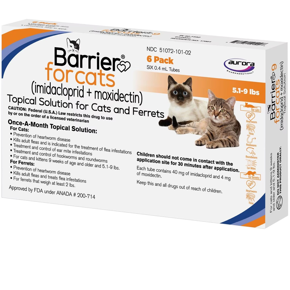 Barrier for Cats - imidacloprid|moxidectin - Topical Solution - 5.1-9 ...