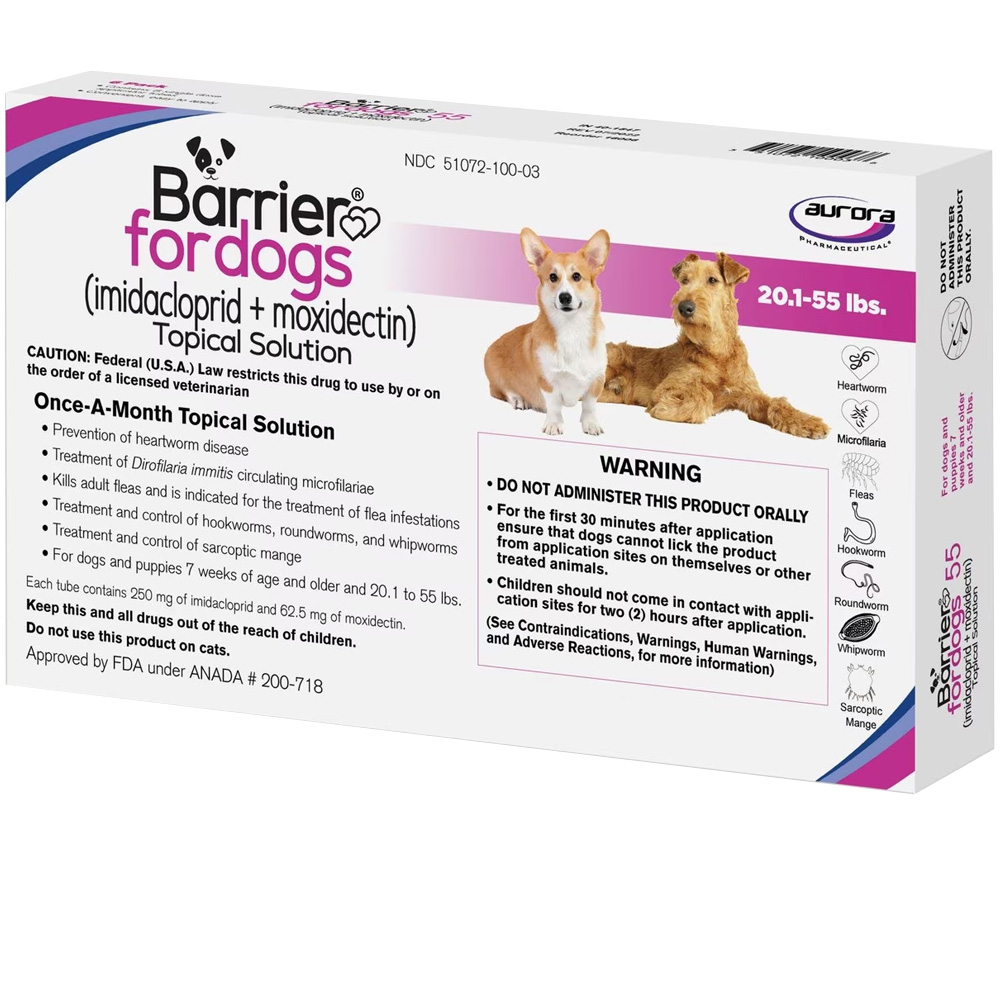 Barrier for Dogs - imidacloprid|moxidectin - Topical Solution - 20.1-55 ...