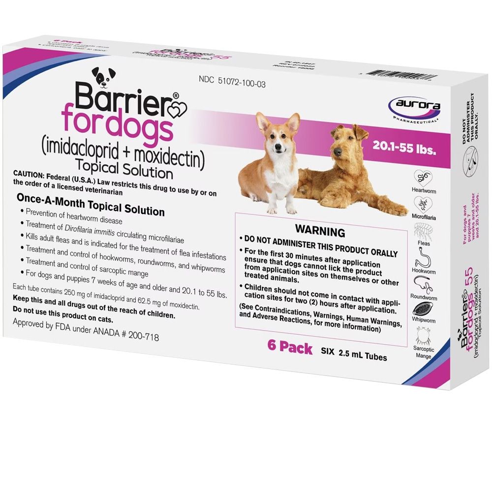Barrier for Dogs - imidacloprid|moxidectin - Topical Solution - 20.1-55 ...