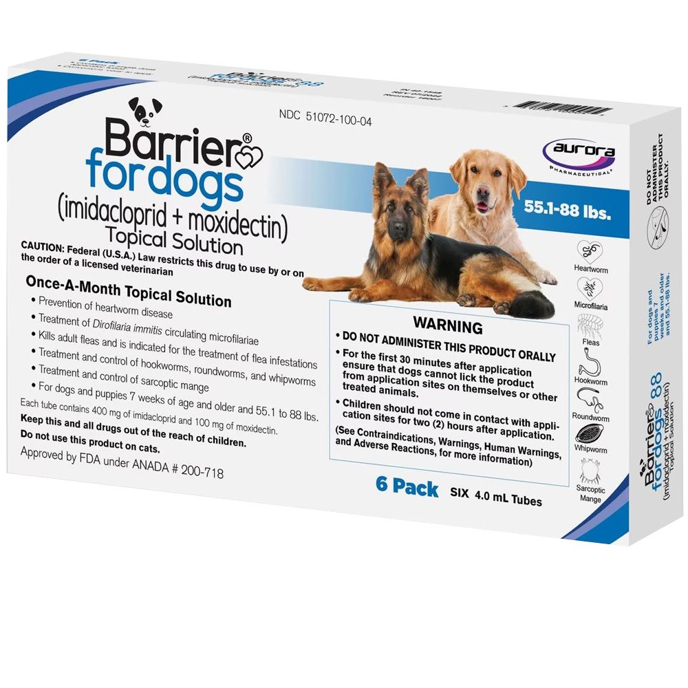 Barrier for Dogs - imidacloprid|moxidectin - Topical Solution - 55.1-88 ...