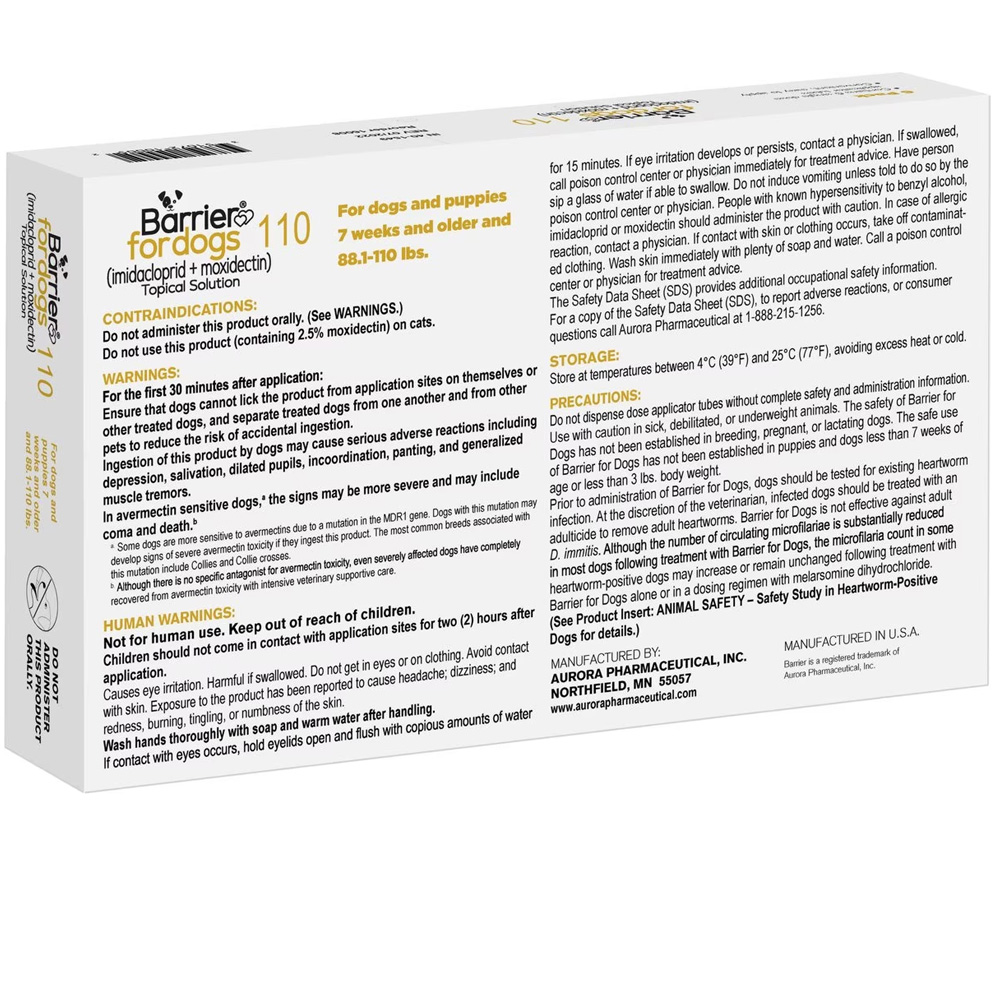 Barrier for Dogs - imidacloprid|moxidectin - Topical Solution - 88.1 ...