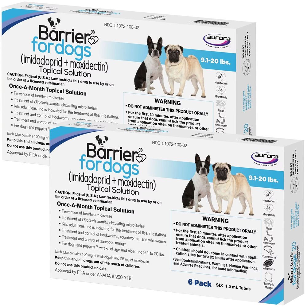 Barrier for Dogs - imidacloprid|moxidectin - Topical Solution - 9.1-20 ...
