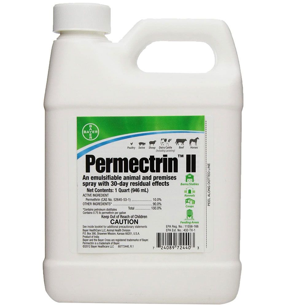 Bayer Permectrin II Emulsifiable Animal and Premise Spray, 1 Quart | On ...