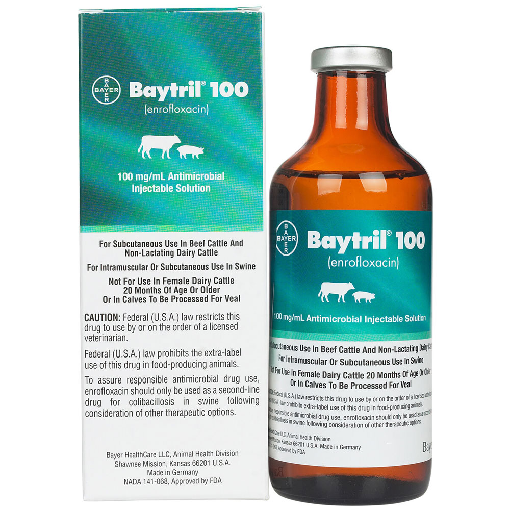Baytril 100 Inj (500 ml) | On Sale | EntirelyPets Rx