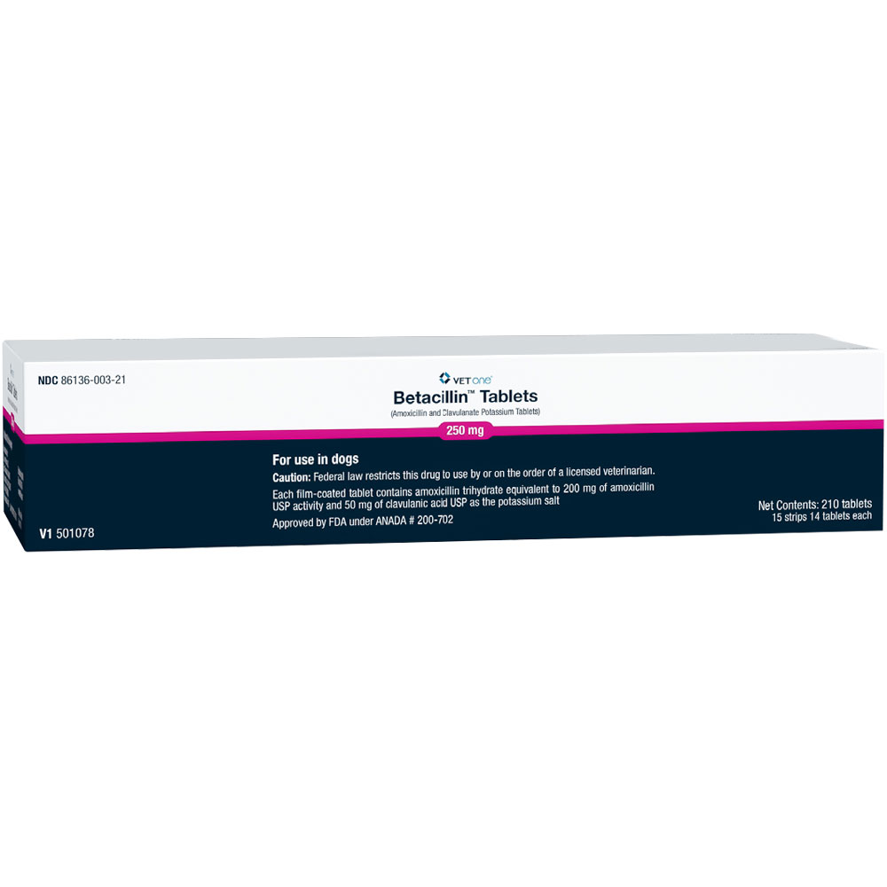 Betacillin (Amoxicillin and Clavulanate Potassium) Tablets, 250-mg, 1 ...