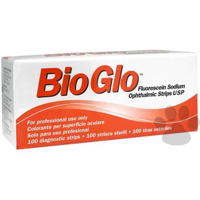Bio Glo Fluorescein Sodium Opthalmic Strips (Box of 100) Animal use ...