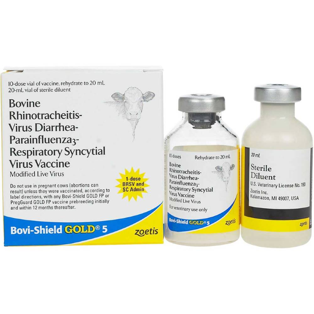 Bovi-Shield Gold 5 Vaccine for Cattle - 10 Doses (20 mL) - [Modified ...