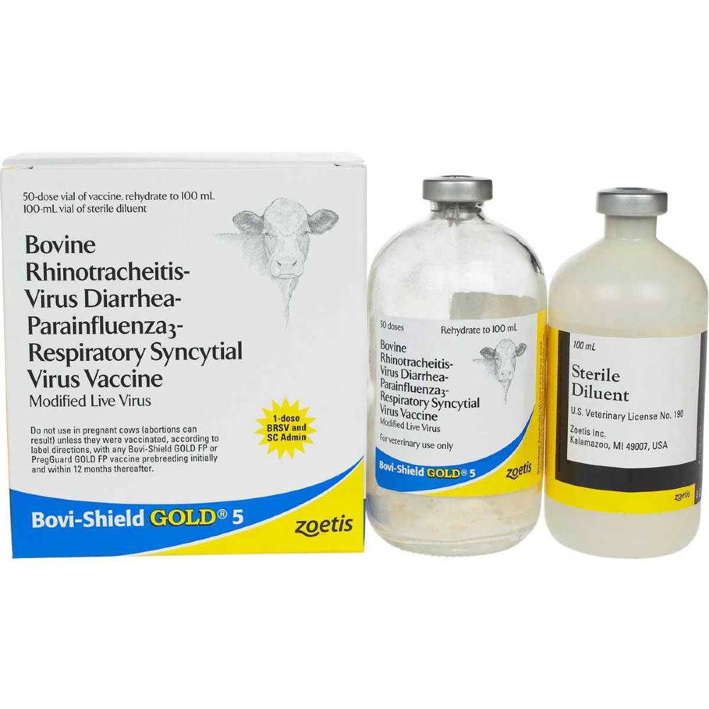 Bovi-Shield Gold 5 Vaccine for Cattle - 50 Doses (100 mL) - [Modified ...