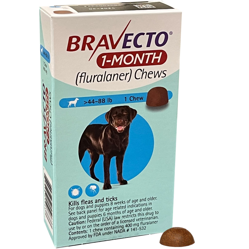 Bravecto - 1-Month Chew for Dogs 44-88 lbs (1 count) - [Flea & Tick ...