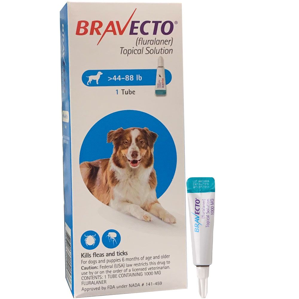 Bravecto Topical Solution for Dogs 44-88 lbs (1 Tube) | Free Shipping ...
