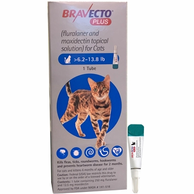 Bravecto Plus for Cats, 6.2 - 13.8 lbs | On Sale | EntirelyPets Rx