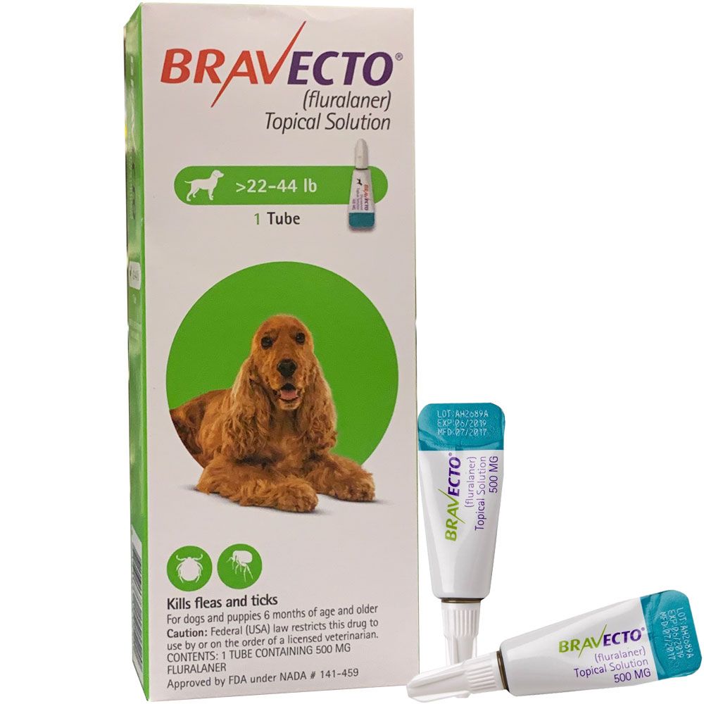 Bravecto Topical Solution for Dogs - 22-44 lbs (2 Tubes) | On Sale ...