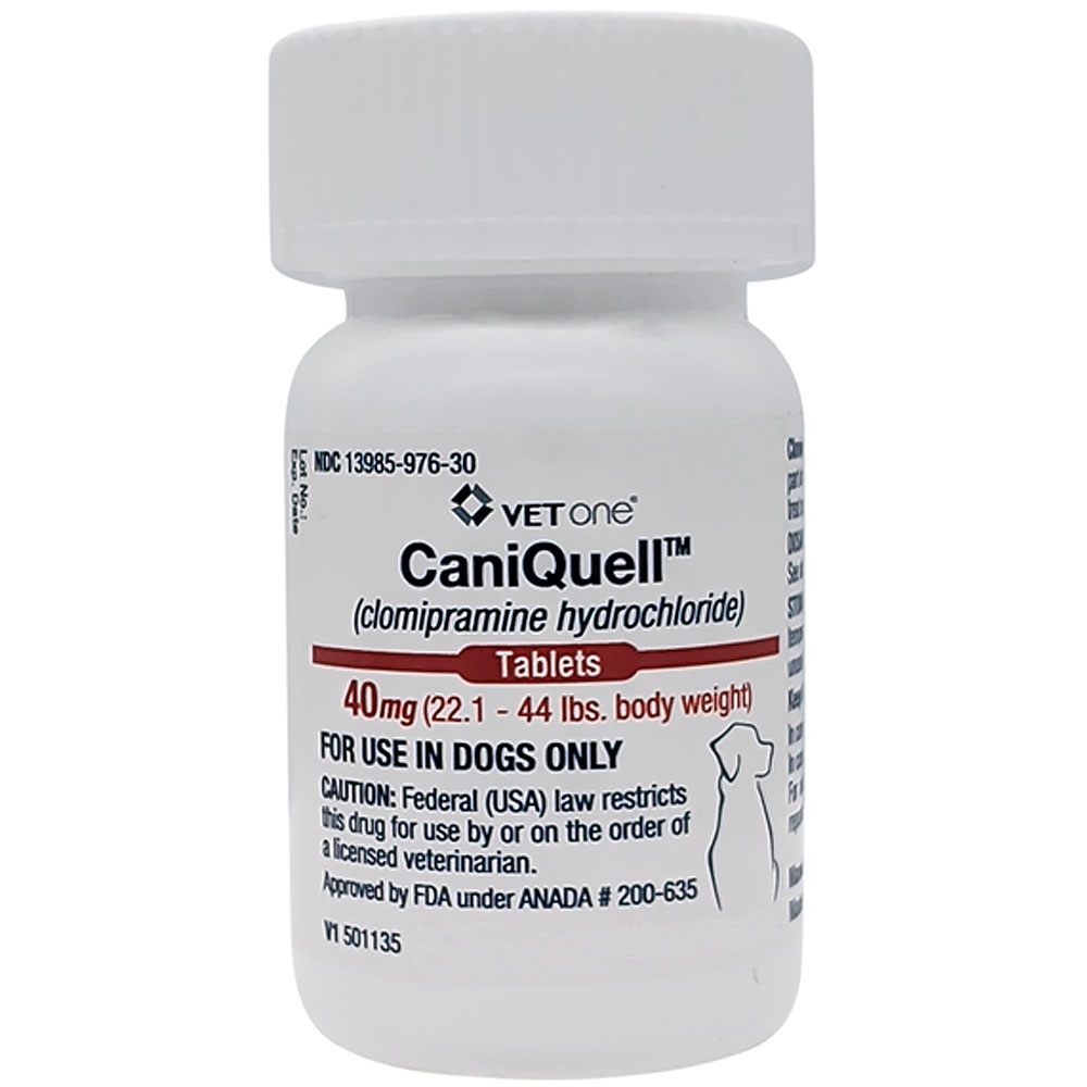 CaniQuell for Dogs - (Clomipramine Hydrochloride) 40mg (22.1-44 lbs ...