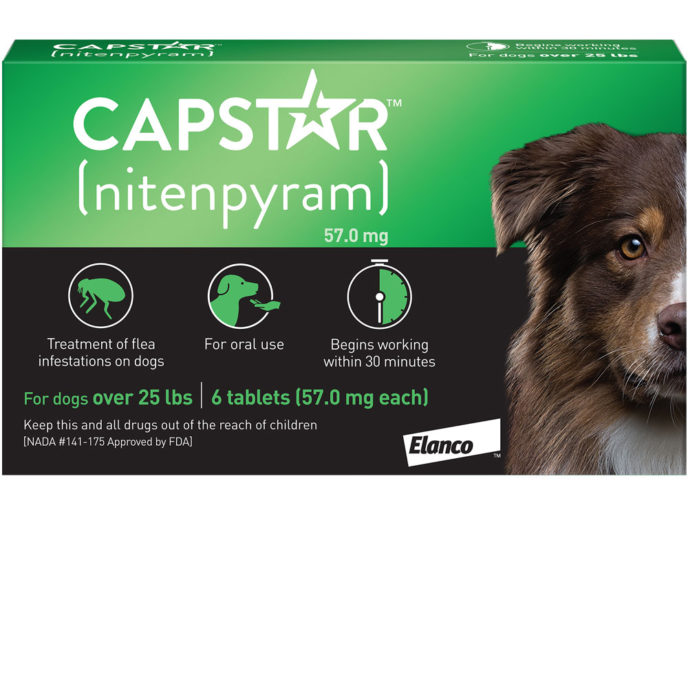 Capstar Flea Control for Dogs Over 25 lbs (6 Tablets) | On Sale ...