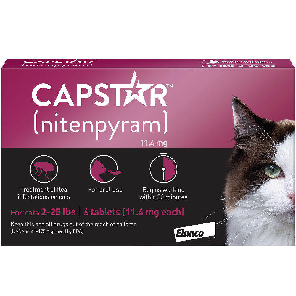 Capstar Flea Control Cats 2-25 lbs (6 tablets) | On Sale | EntirelyPets Rx