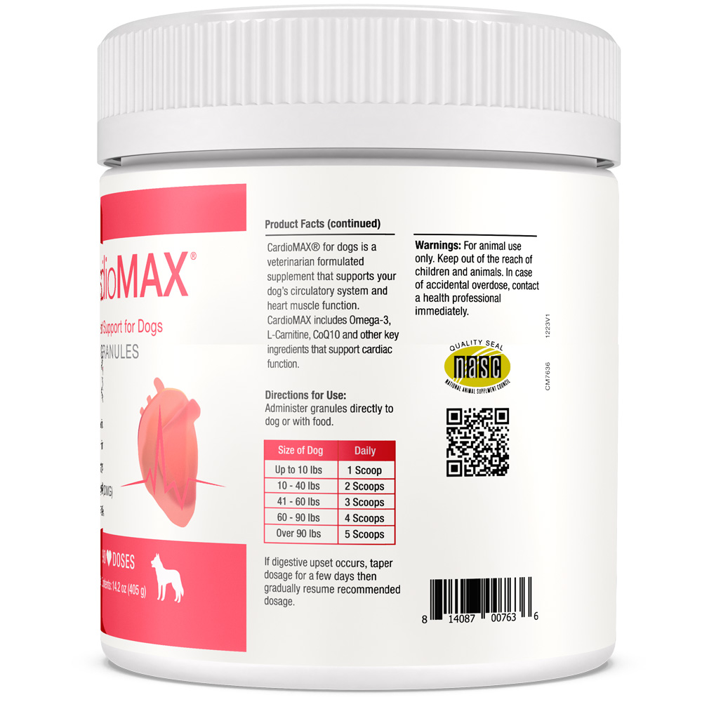 CardioMAX Heart Support for Dogs - GRANULES (90 Doses) | On Sale ...