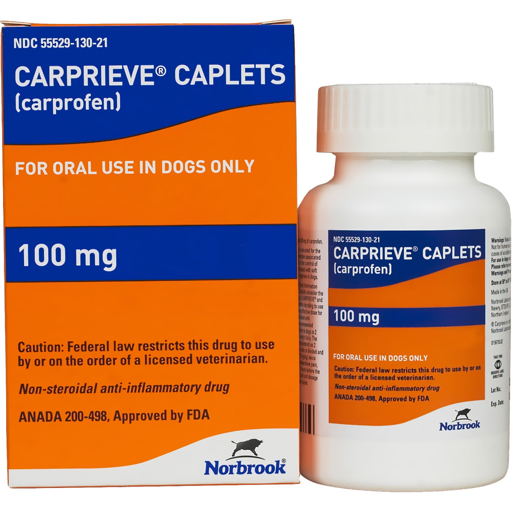 Carprieve (Carprofen) Caplets for Dogs - 100mg, 1 count - [Pain ...