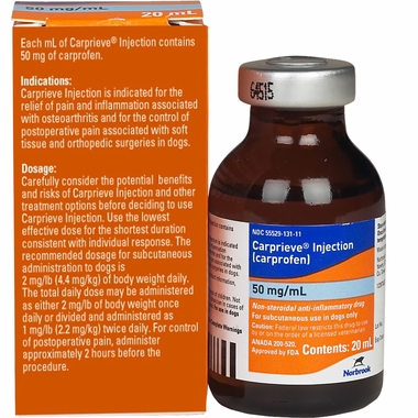 Carprofen Sterile Injectable Solution 50mg/ml (50 ml) | On Sale ...