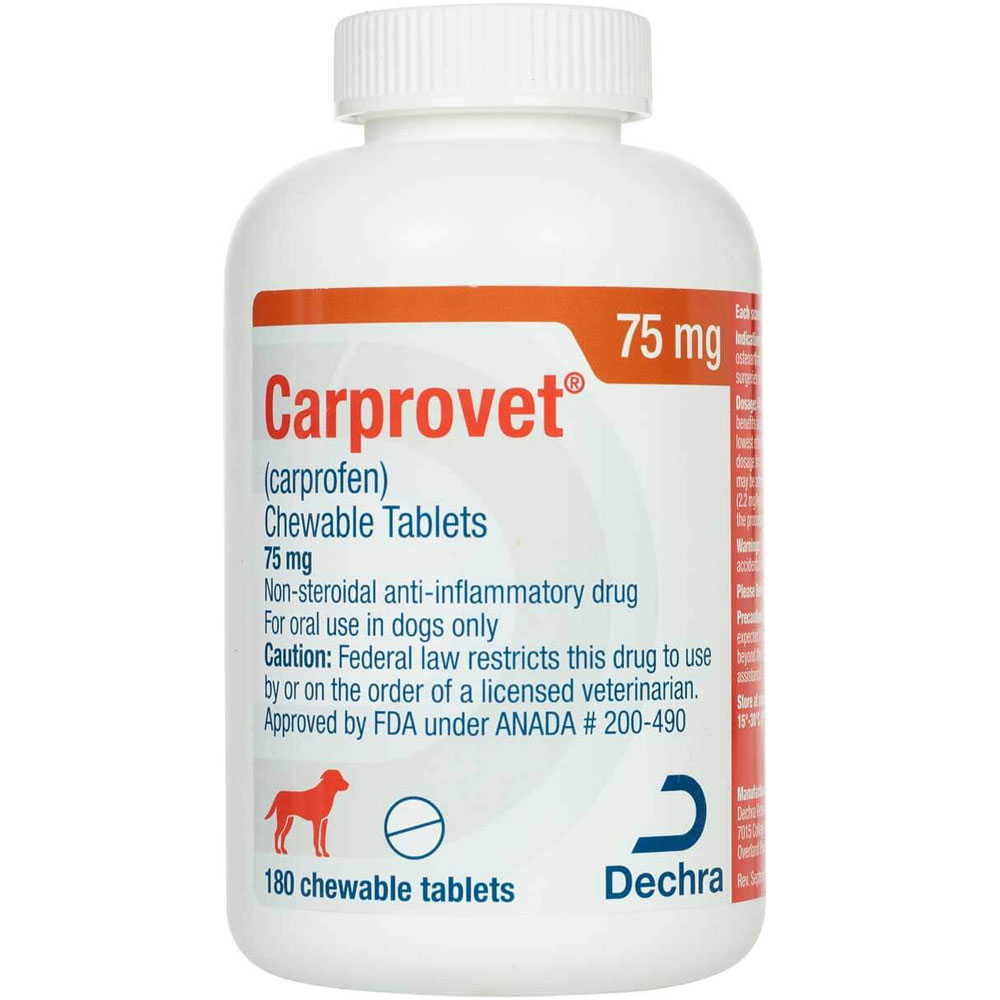 Carprovet for Dogs - (Carprofen) Chewable Tablets 75 mg (180 Count ...