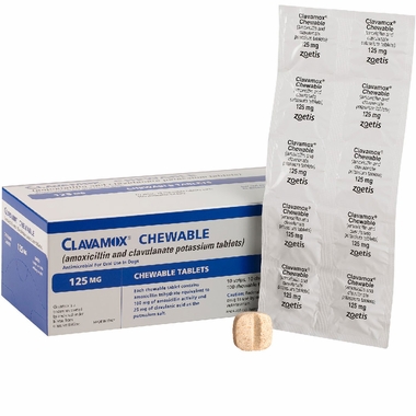 Clavamox for Dogs 125 mg (100 Tablets) | Free Shipping* | EntirelyPets Rx