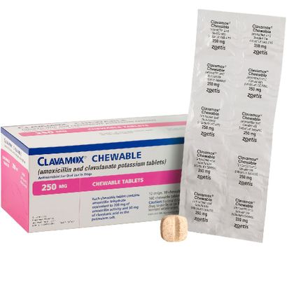 Clavamox for Dogs 250 mg (100 Tablets) | Free Shipping* | EntirelyPets Rx