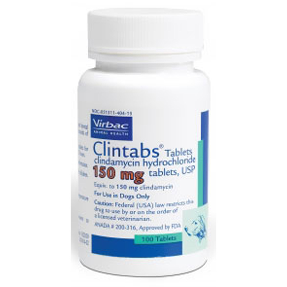Clintabs (Clindamycin) for Dogs - 150mg (100 Tabs) - [Bacterial ...
