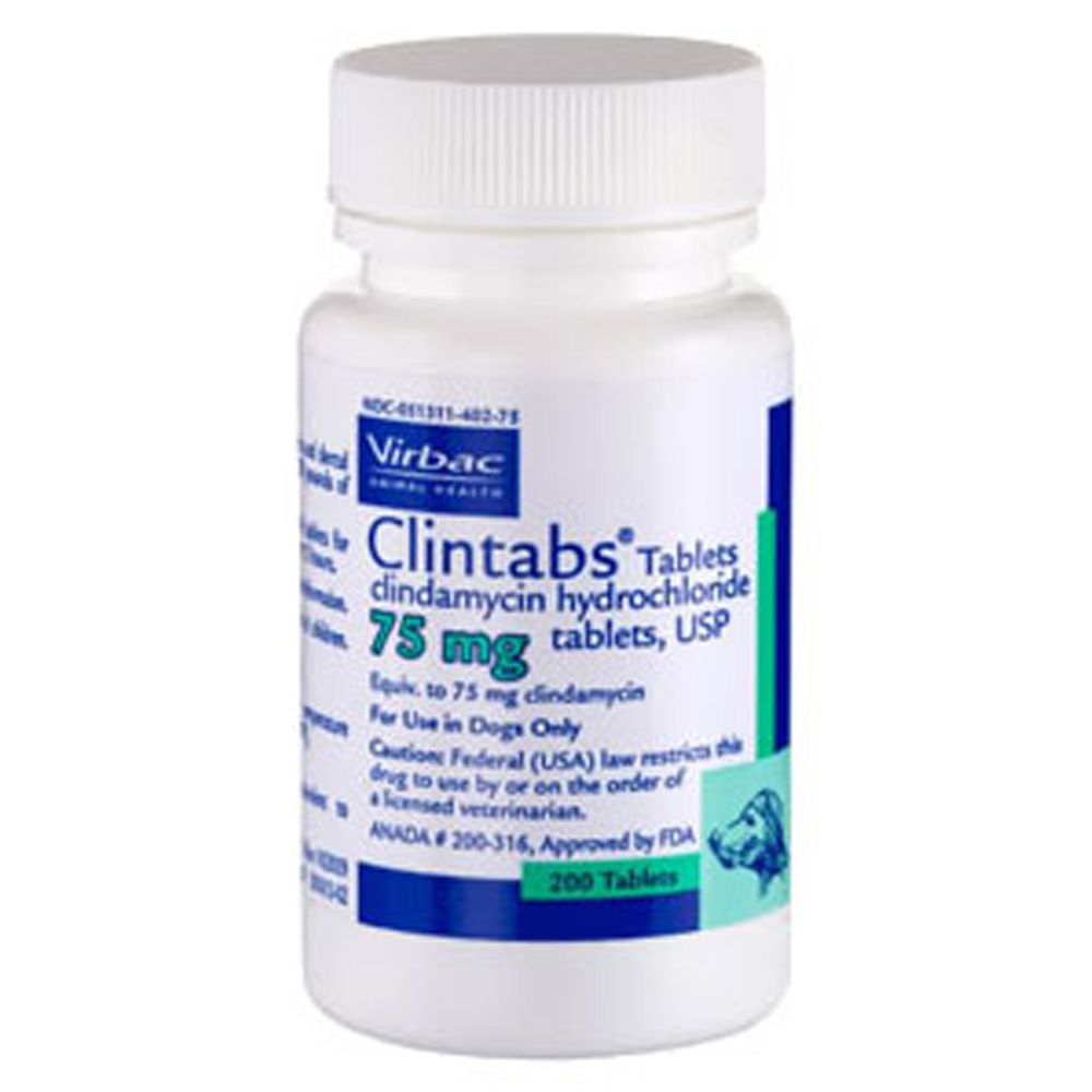 Clintabs (Clindamycin) 75mg (200 Tabs) | On Sale | EntirelyPets Rx
