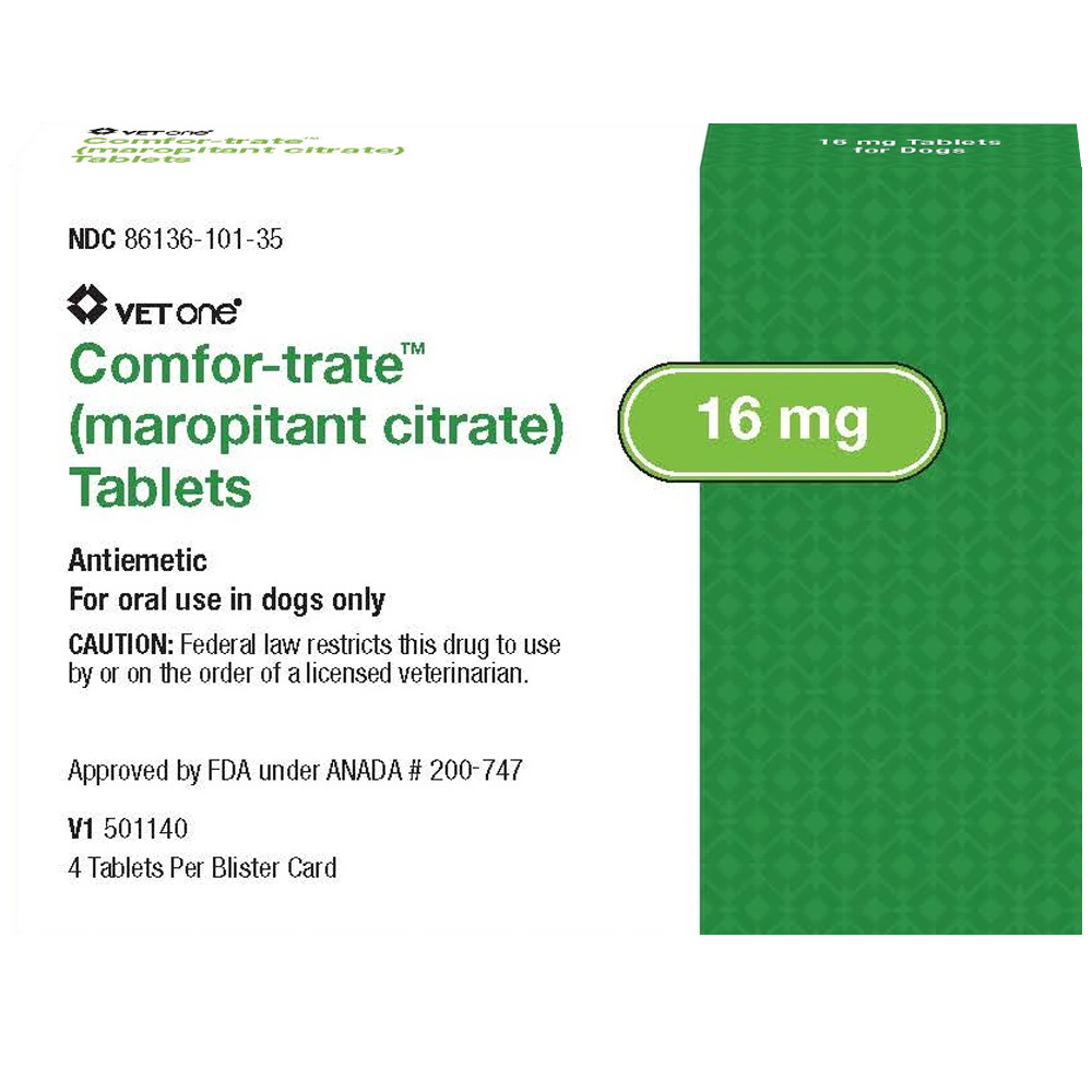Comfor-trate (Maropitant Citrate) Antiemetic Tablets for Dogs 16mg, 1 ...