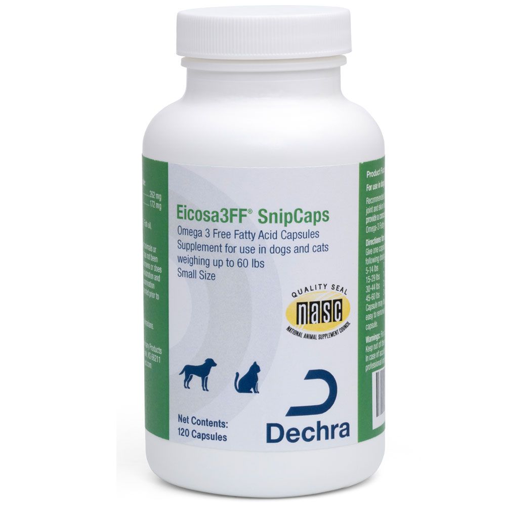 Dechra Eicosa 3FF SnipCaps - Small Dogs & Cats under 60 lbs (120 count ...