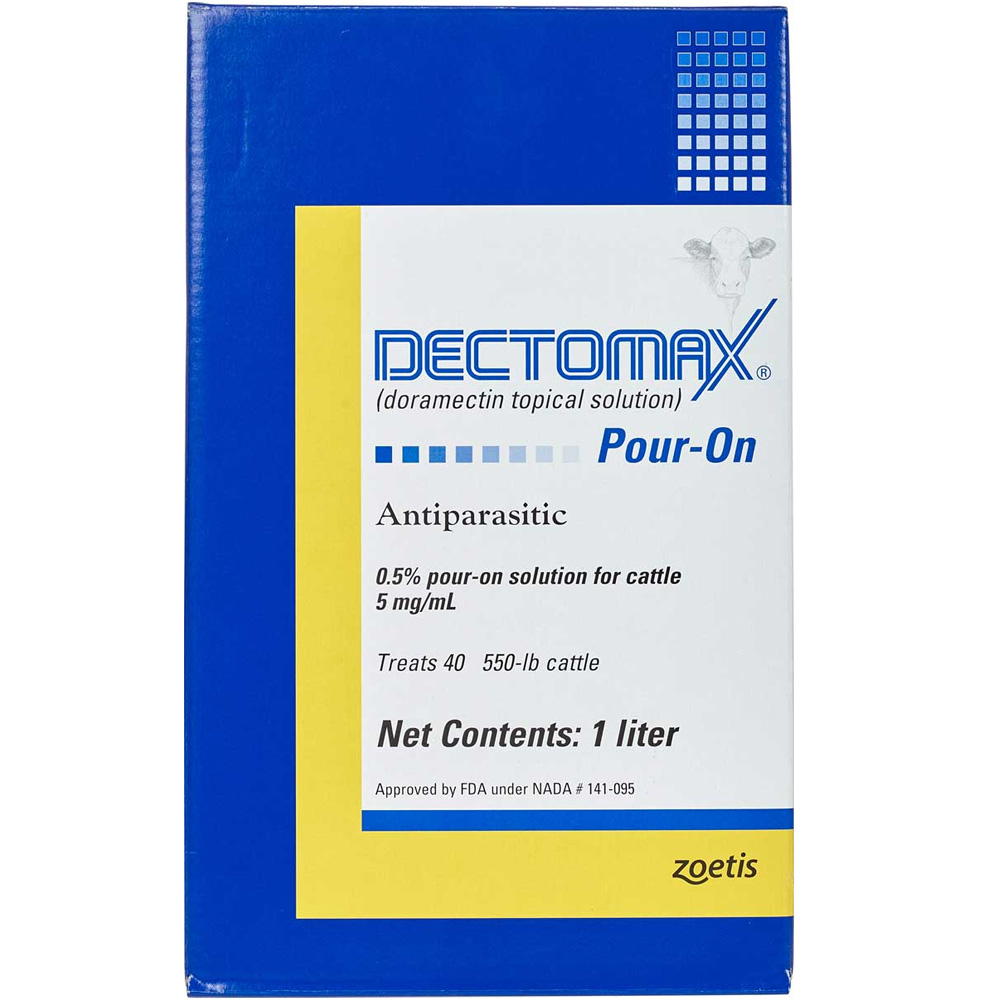 Dectomax (Doramectin) Pour-On Antiparasitic for Cattle, 1 Liter | On ...