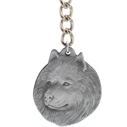 Dog Breed Keychain USA Pewter - Samoyed (2.5") | On Sale | EntirelyPets Rx