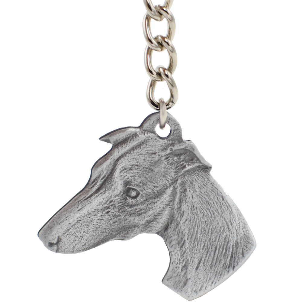 Dog Breed Keychain USA Pewter - Whippet (2.5") | On Sale | EntirelyPets Rx