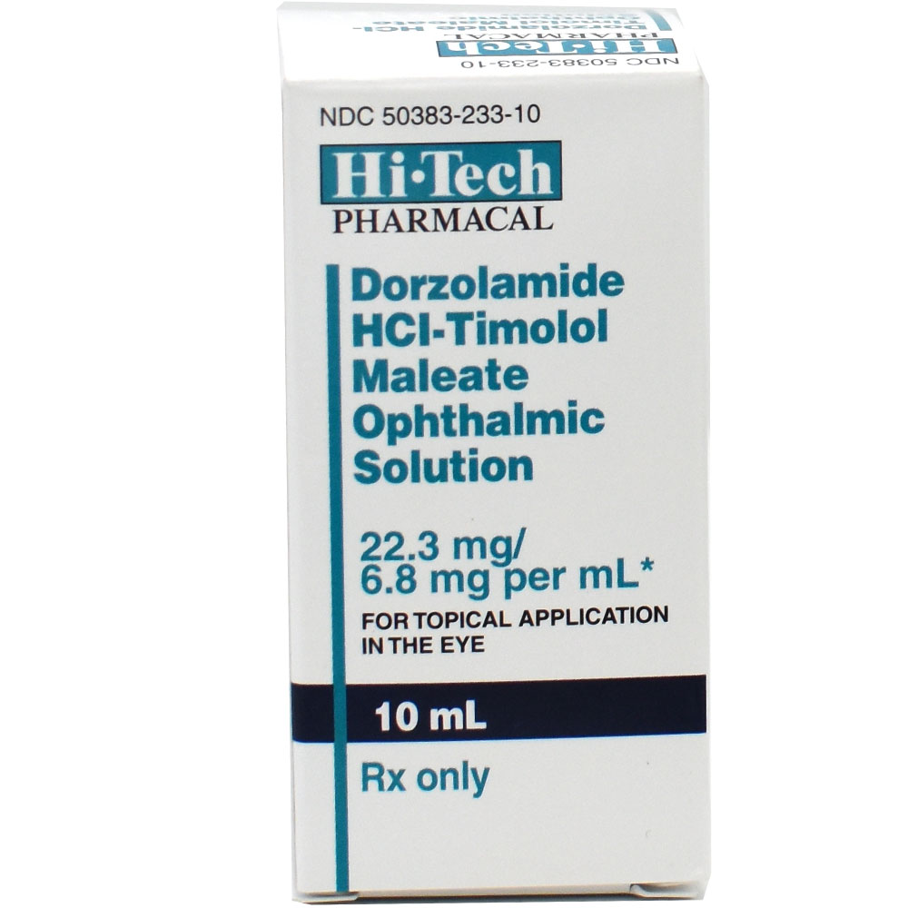 Dorzolamide HCl 2% - Timolol Maleate 0.5% Ophthalmic Solution 10ml | On ...