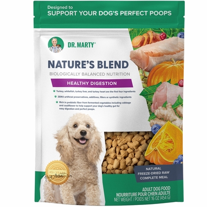 Dr. Marty Nature's Blend Healthy Digestion Freeze Dried Dog Food, 16-oz ...