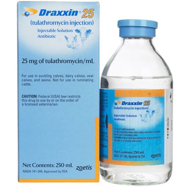 Draxxin (Tulathromycin) Injectable Solution, Antibiotic 25mg (250 mL ...
