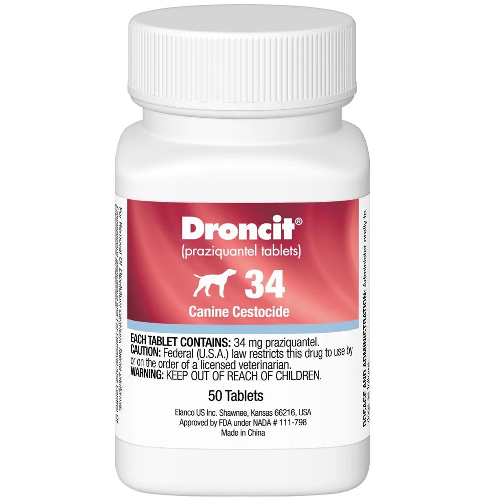 Droncit Canine 34 mg (50 Tabs) | On Sale | EntirelyPets Rx