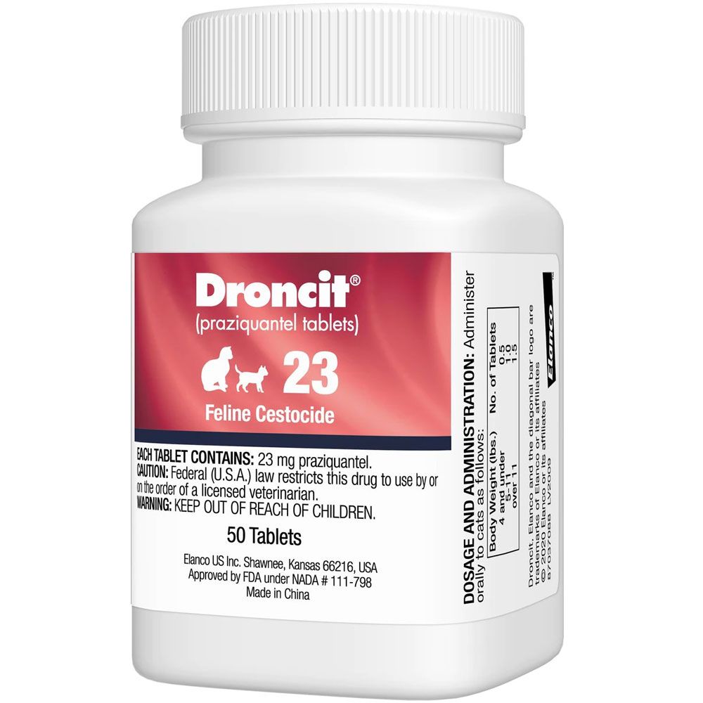Droncit Feline 23 mg (50 Tabs) | On Sale | EntirelyPets Rx