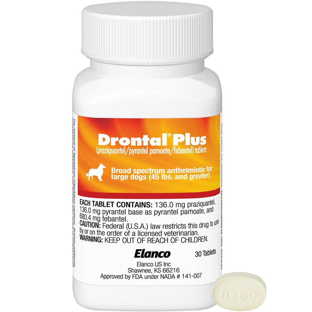 Drontal Plus for Large Dogs (30 Tablets) | Free Shipping | EP Rx