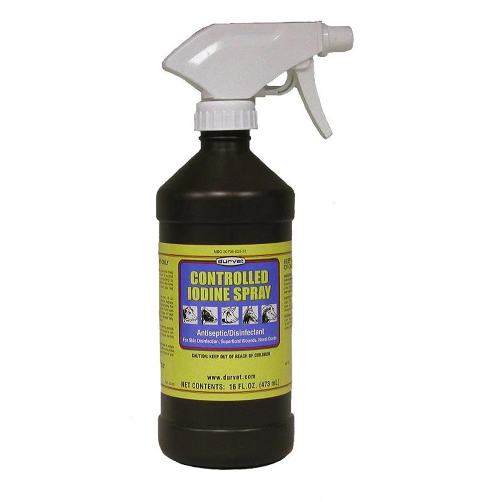 Durvet Controlled Iodine Spray for Cattle, Horses, Swine & Sheep (16 oz ...