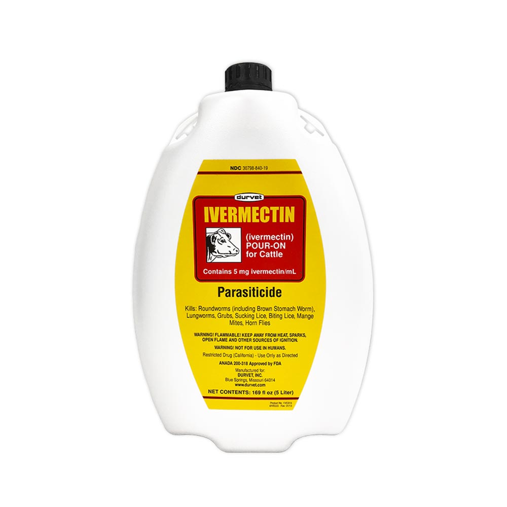 Durvet Ivermectin Pour-On for Cattle (5 Liter) - [Parasiticide] | On ...