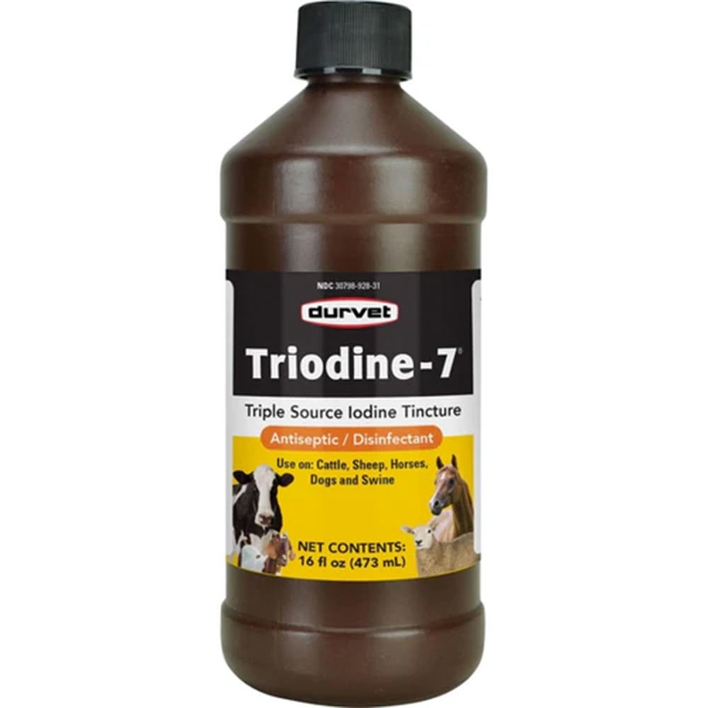 Durvet Triodine-7 Triple Source Iodine Tincture for Animals (16 oz ...