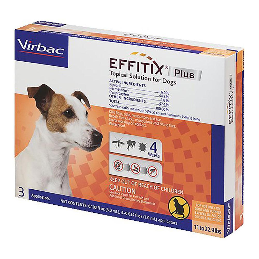 Effitix Plus Topical Solution for Small Dogs - 11-22.9 lbs (3 Doses ...