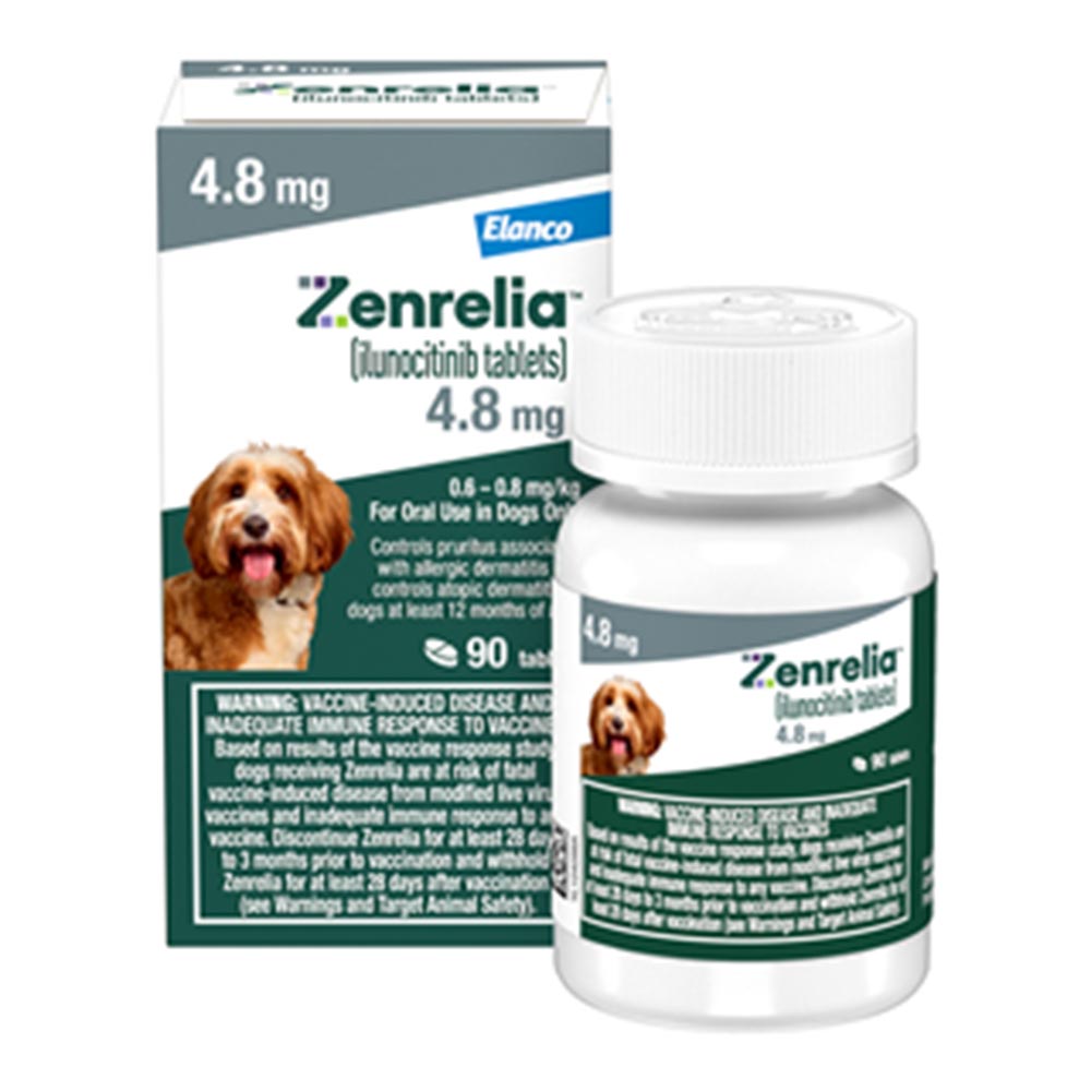 Elanco Zenrelia (Ilunocitinib) Tablets for Dogs - 4.8mg (90 Count ...