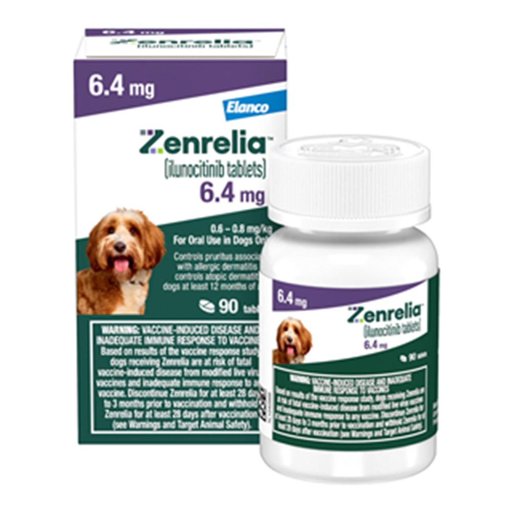 Elanco Zenrelia (Ilunocitinib) Tablets for Dogs - 6.4mg (90 Count ...