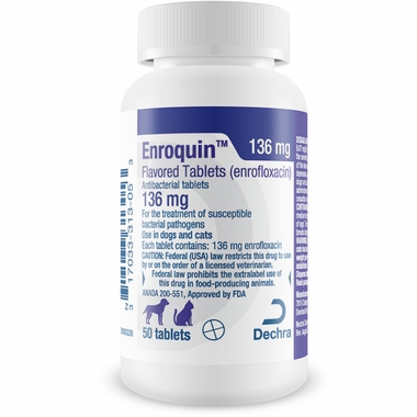 Enroquin 136mg (enrofloxacin) - 50 tablets | On Sale | EntirelyPets Rx